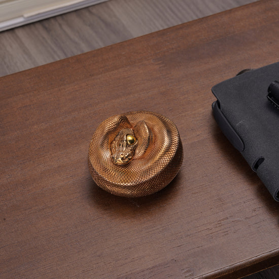 Bronze Coiled Ball Python Statue – Luckon Craft